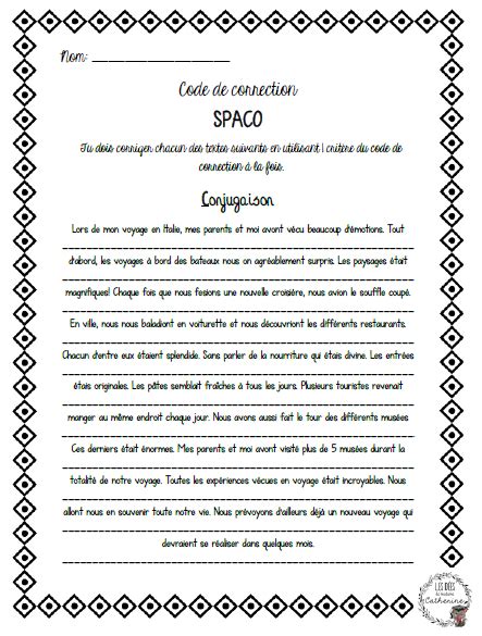Code De Correction Spaco Français
