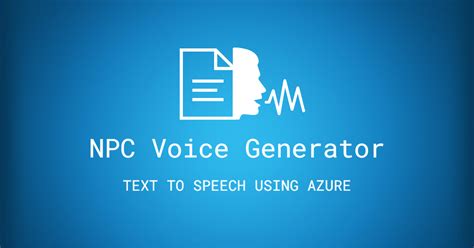 npc voice generator using azure tts text to speech audio unity