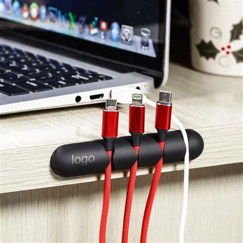 Cable Organizer Silicone Usb Cable Winder Desktop Tidy Management Clips
