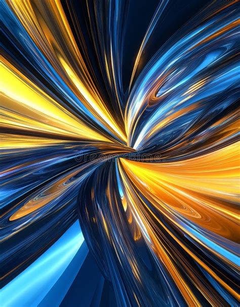 In The Image A Dark Background Is Offset By A Glowing Form Of Yellow And Blue Light That