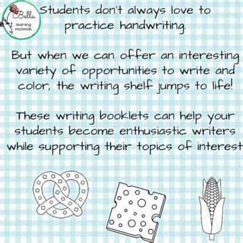 Food Groups Handwriting Practice Booklets Cursive By Bella Learning