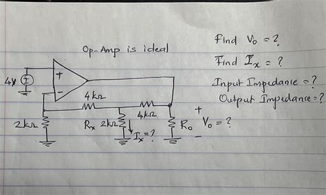 Solved Op Is IdealFind V0 Find Ix Input Impedance Chegg Com