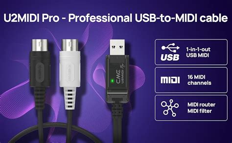 CME U2MIDI Pro High Speed USB MIDI Cable With Filter And Mapper Plug Play USB To MIDI
