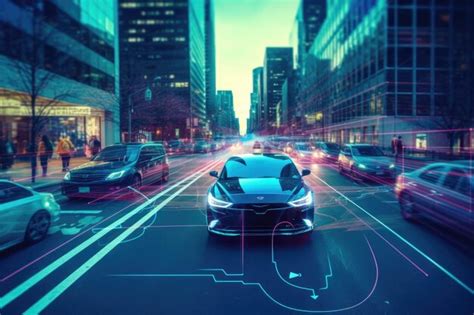 Premium Photo A Photo Of A Self Driving Car Navigating Through A