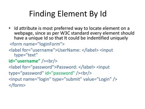 Locators In Selenium BNT 09 PPTX Web Design And HTML Internet