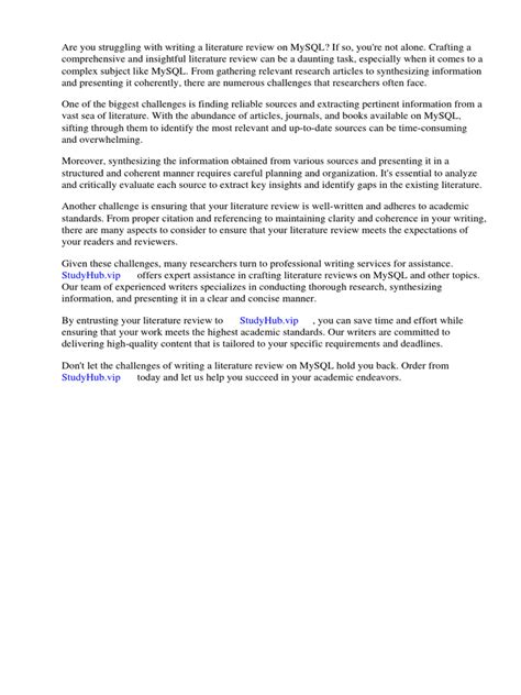 literature review on mysql pdf software data