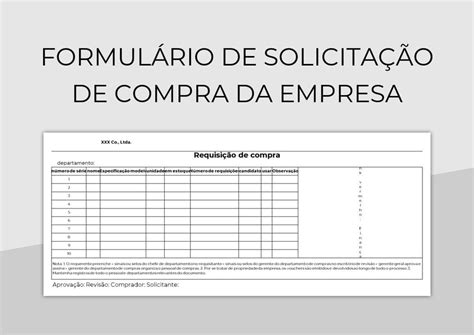 Modelos De Planilhas Formulário De Solicitação De Compra Para Microsoft