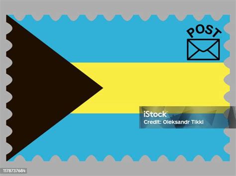 우표 내부 바하마 국기 배경에 격리됩니다 원래 색상과 비율 창의적 벡터 일러스트레이션 국가 집합 엽서 로고 문자 국가 관광명소에 대한 스톡 벡터 아트 및 기타 이미지