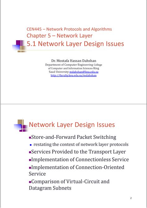 51 Network Layer Design Issues Cen445 Network Protocols And