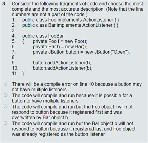 Solved Consider The Following Fragments Of Code And Choose Chegg