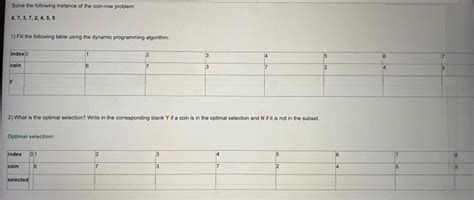 solved solve the following instance of the coin row problem
