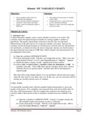 Minitab SPC VARIABLES CHARTS Minitab SPC VARIABLES CHARTS Objectives Create