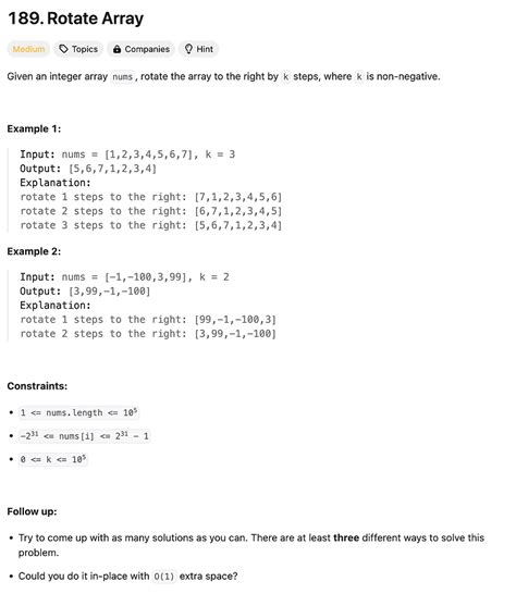 Leetcode 06rotate Array 두 번 뒤집으면 똑같아진다 찬이파