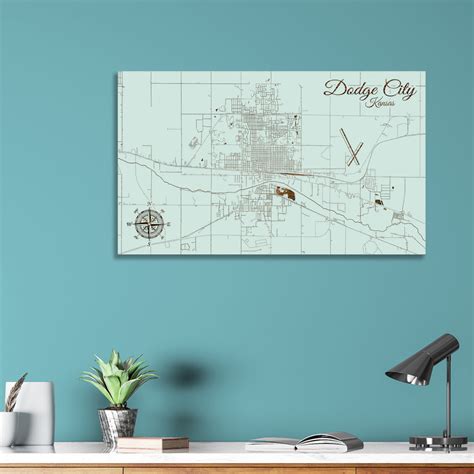 Dodge City Kansas Street Map Fire And Pine