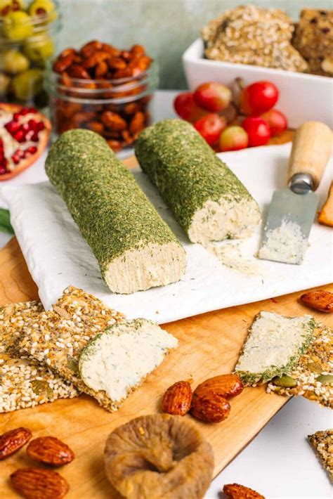 Easy Garlic And Dill Vegan Cheese Log Oil Free • Tasty Thrifty Timely