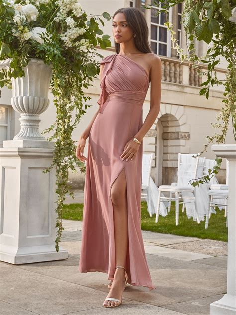 Buy Blush Pink Lipsy Bow One Shoulder Maxi Wedding Bridesmaid Dress