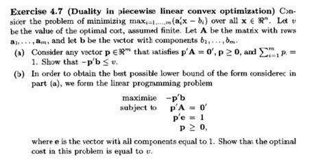 Exercise Duality In Piecewise Linear Convex Chegg
