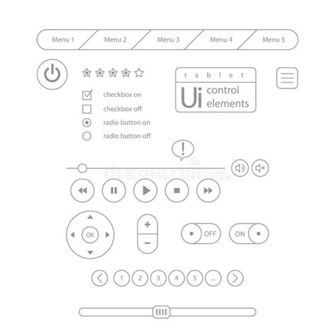 Web Ui Elements Design Gray Stock Vector Illustration Of Menu Browse