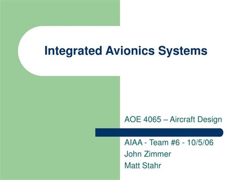 Ppt Integrated Avionics Systems Powerpoint Presentation Free