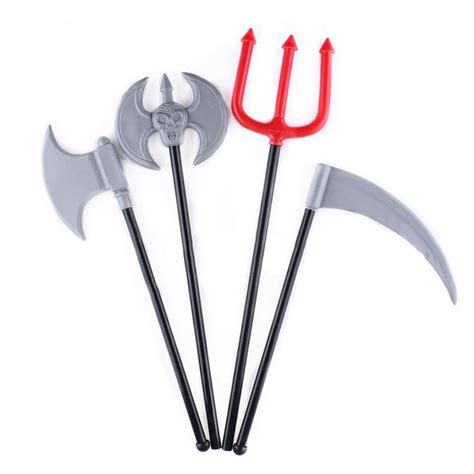 Jual Tongkat Iblis Kapak Tombak Sabit Trisula Merah Kostum Cosplay