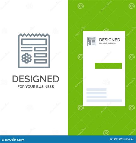 Basic Ui Manu Document Grey Logo Design And Business Card Template Stock Vector