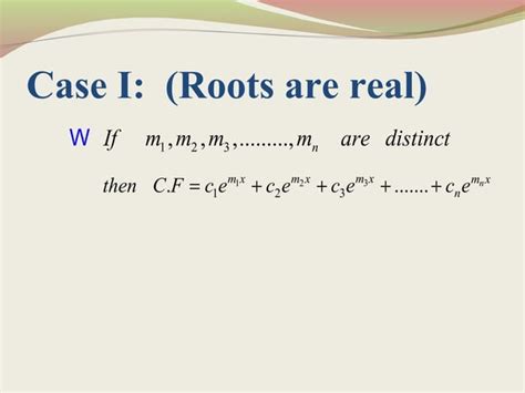 Linear Differential Equation With Constant Coefficient Ppt