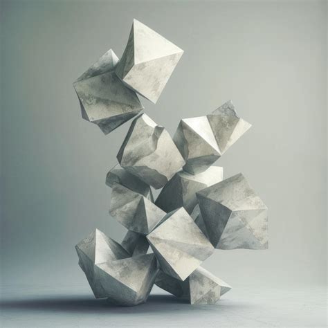 Abstract Concrete Geometric Shapes Composition Premium Ai Generated Image