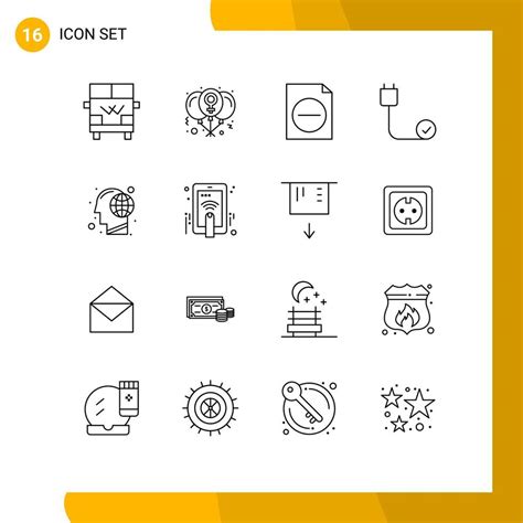 Set Of 16 Vector Outlines On Grid For Earth Devices Women Cord