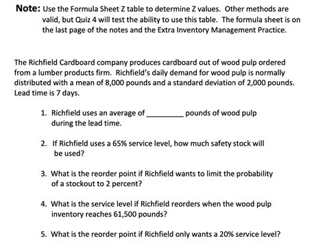 Solved Note Use The Formula Sheet Z Table To Determine Z Chegg