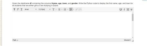 Solved Given The Dataframe Df Containing The Columns Fname Chegg Com