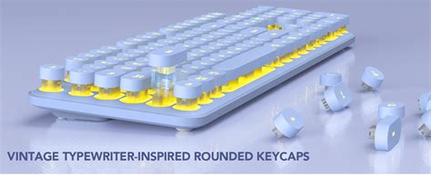 Wireless Keyboard And Mouse Backlit Typewriter Keyboard With Retro Round Keycaps