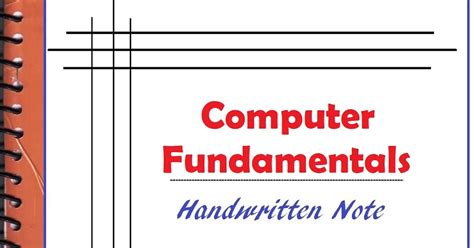 Computer Fundamentals Handwritten Notes For Gate Ese Psus