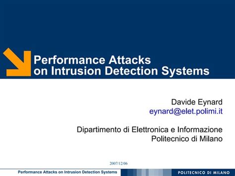 Performance Attacks On Intrusion Detection Systems Ppt