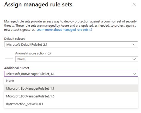 Configure Bot Protection For Web Application Firewall With Azure Front