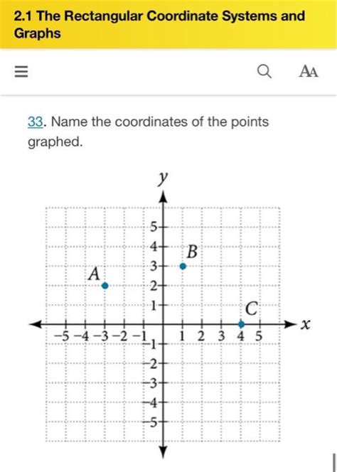 Solved 21 The Rectangular Coordinate Systems And Graphs 33