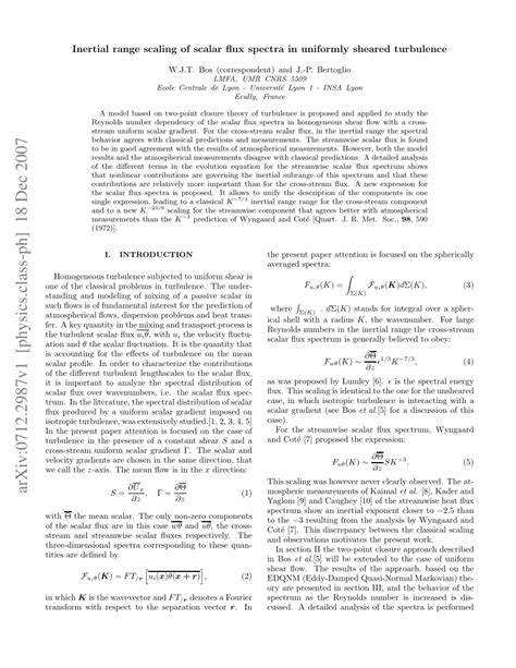 Pdf Inertial Range Scaling Of Scalar Flux Spectra In Uniformly