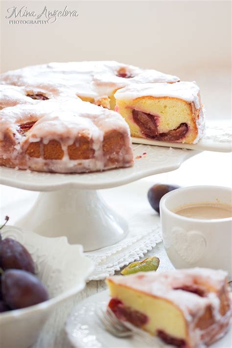 Сладкиш със сини сливи и лимонова глазура Cake With Plums And Lemon Glaze Bulgarian Recipes