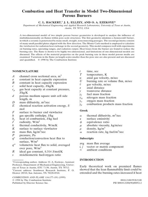 1999 Hackert Et Al Combustion And Heat Transfer In Model Two