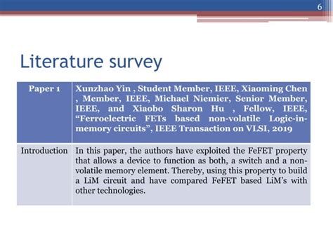 Ferroelectric Fets Based Non Volatile Logic In Memory Circuits Pptx
