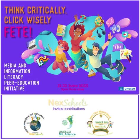 Nexschools On Linkedin Unescos Mil Think Critically Click Wisely Peer Education Initiative…