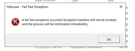 Halo Pc Windows 10 Fail Fast Exception Error When Exiting Halo