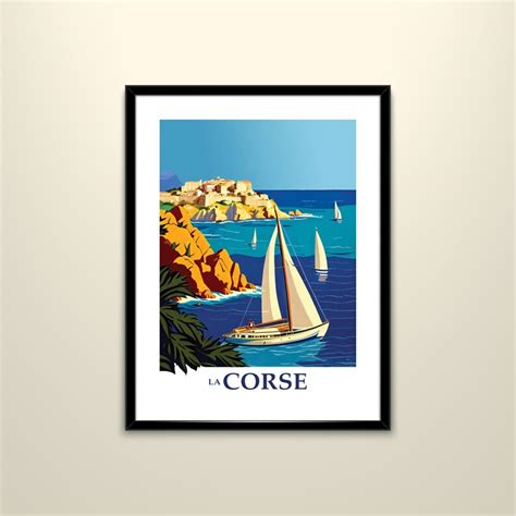 La Corse France Travel Poster La Corse Affiche Art Deco Inspire