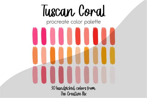 Tuscan Coral Procreate Palette 30 Colors Color Palette Procreate