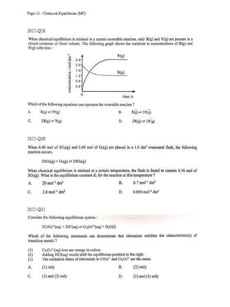 Dse Chem Topic 10 Chemical Equilibrium Pdf
