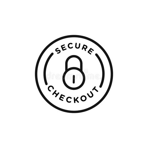 Secure Checkout Icon Outline Collection In Black Stock Vector