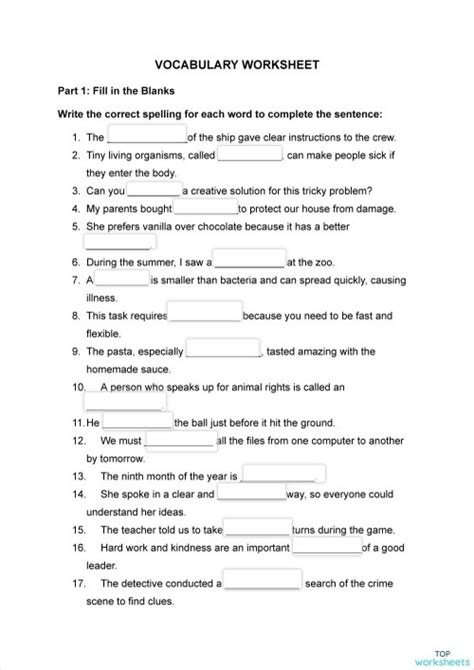 Spelling Task Interactive Worksheet Topworksheets