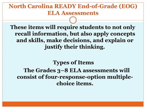 Ppt North Carolina Ready Eog Assessments Grades 3 8 38 Powerpoint