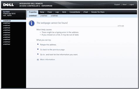 fix the “dell idrac undefined” and “the webpage cannot be found” errors