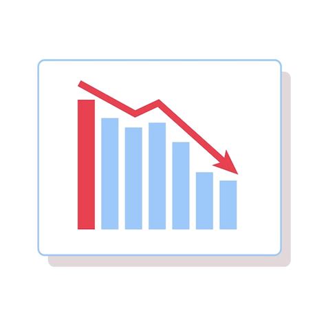 Premium Vector Decline Chart With Red Arrow On White Background