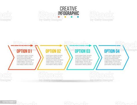 얇은 선 Infographic 위한 평면 요소입니다 다이어그램 그래프 프레 젠 테이 션 및 차트에 대 한 템플릿 4 옵션 부품 단계 또는 프로세스와 비즈니스 개념 0명에